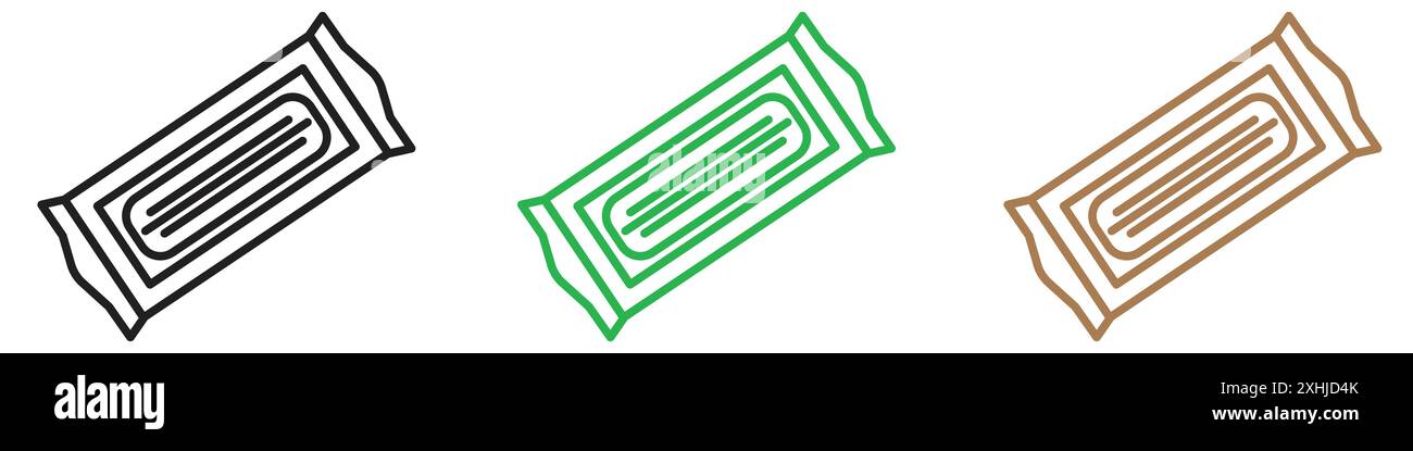 Granola bar icon Black line art vector in black and white outline set ...