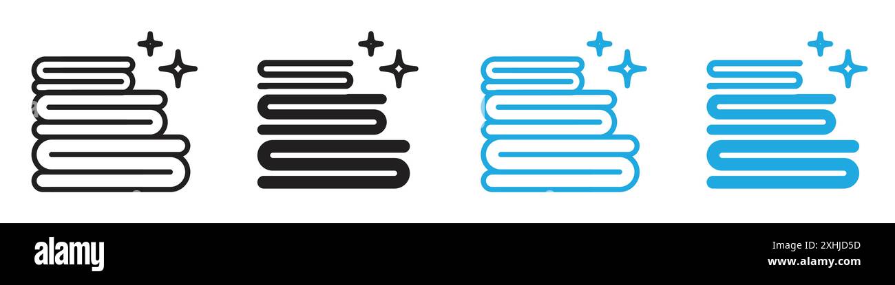 Neat fold clothes icon Black line art vector in black and white outline ...