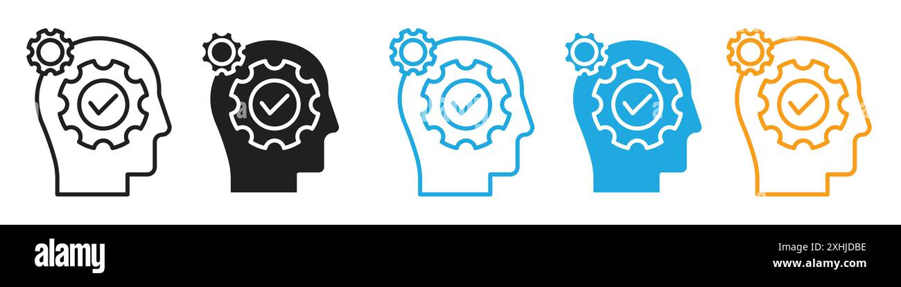 Interpretation icon Black line art vector in black and white outline ...