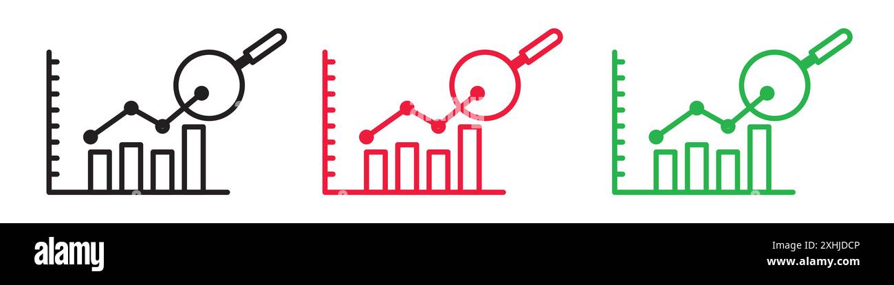Market prediction icon Black line art vector in black and white outline ...