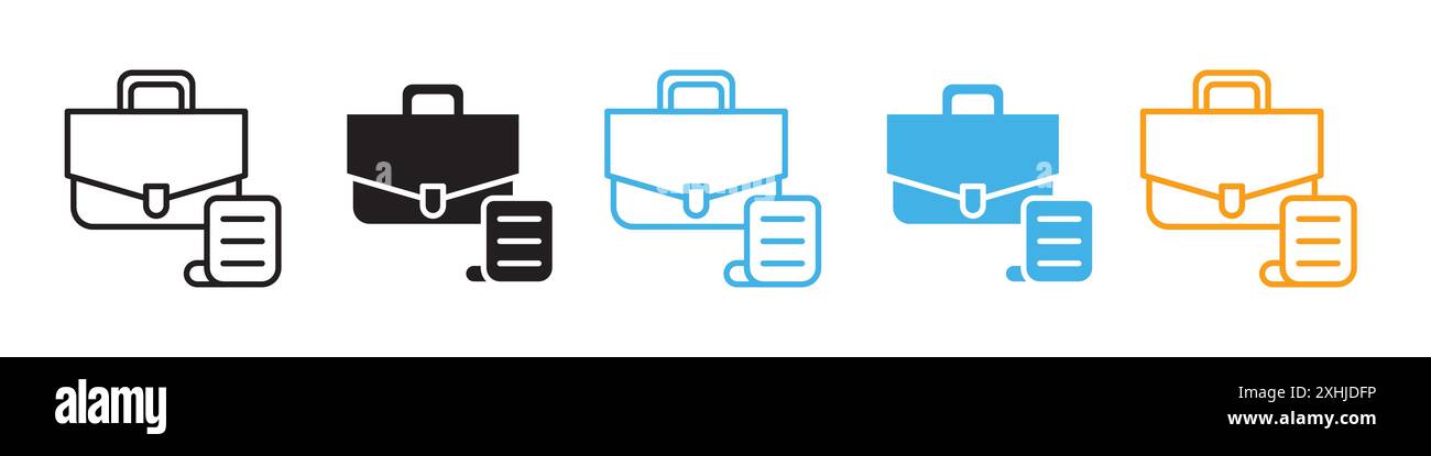 Work history icon Black line art vector in black and white outline set ...