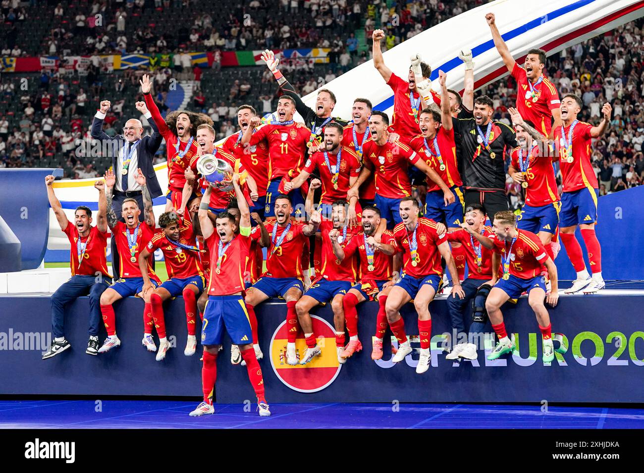 BERLIN, GERMANY - JULY 14: Players of Spain winner of EURO 2024, David ...