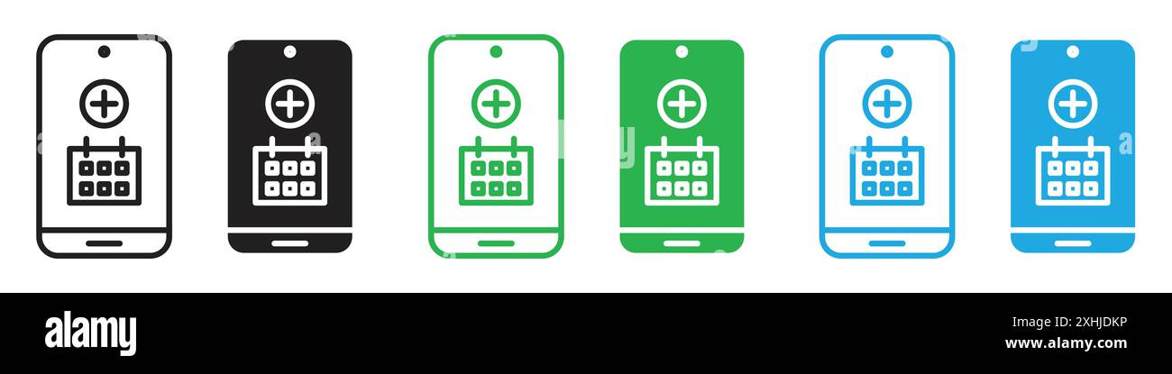 Online appointment icon Black line art vector in black and white ...