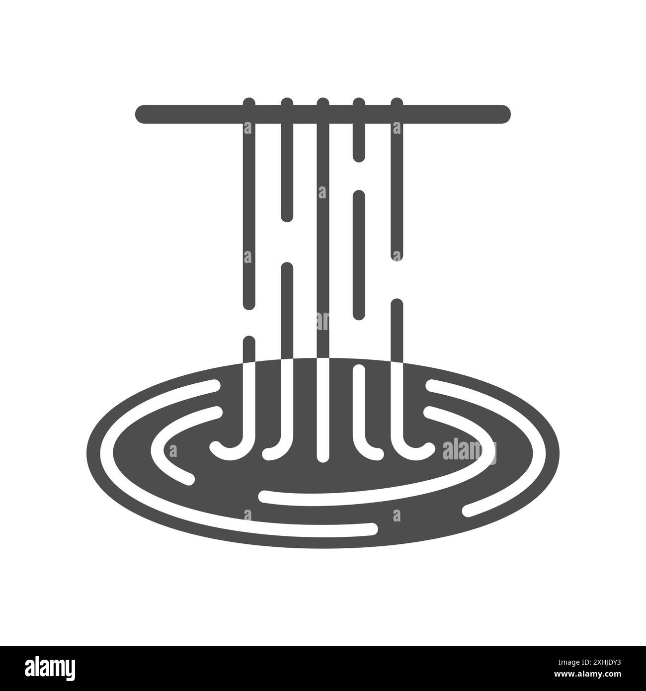 Waterfall of natural vacation vector isolated icon. Nature sign. Graph ...