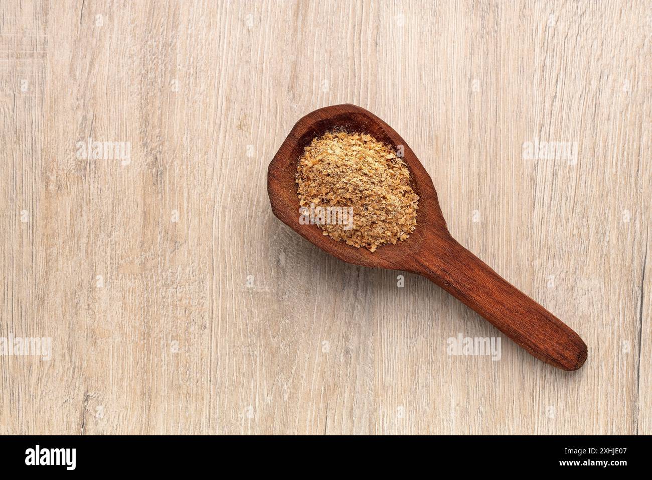 Powdered food based on soy fiber in the spoon Stock Photo - Alamy