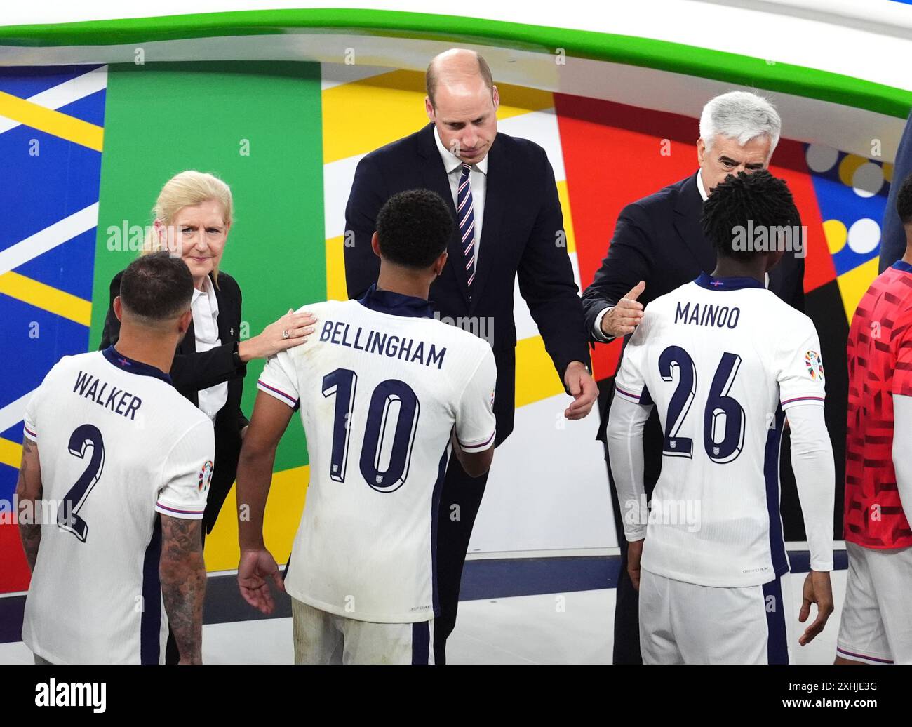The Prince of Wales greets England's Jude Bellingham following the UEFA ...