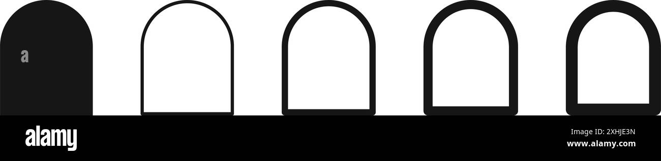 Set of arch shapes and frames. Arc boxes. Blank templates for wedding ...