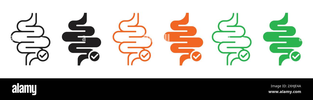 Supports digestive health icon Black line art vector in black and white ...