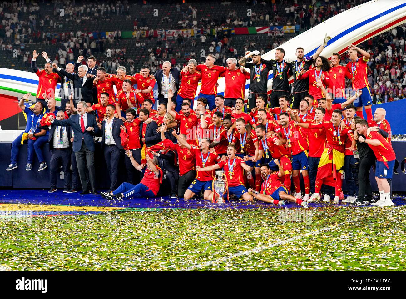 BERLIN, GERMANY - JULY 14: Players of Spain winner of EURO 2024, David ...