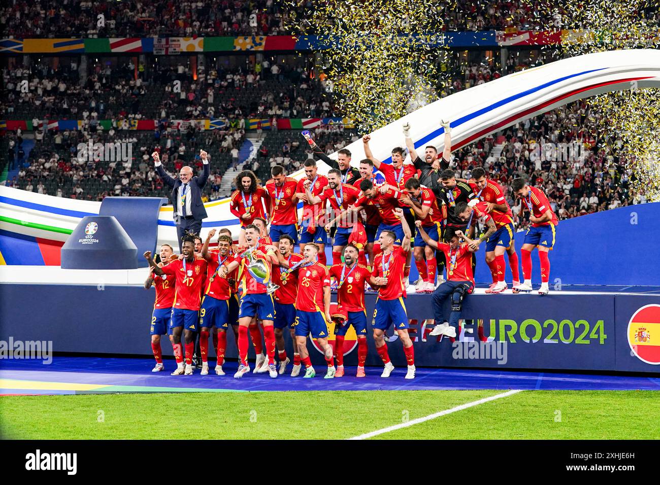 BERLIN, GERMANY - JULY 14: Players of Spain winner of EURO 2024, David ...