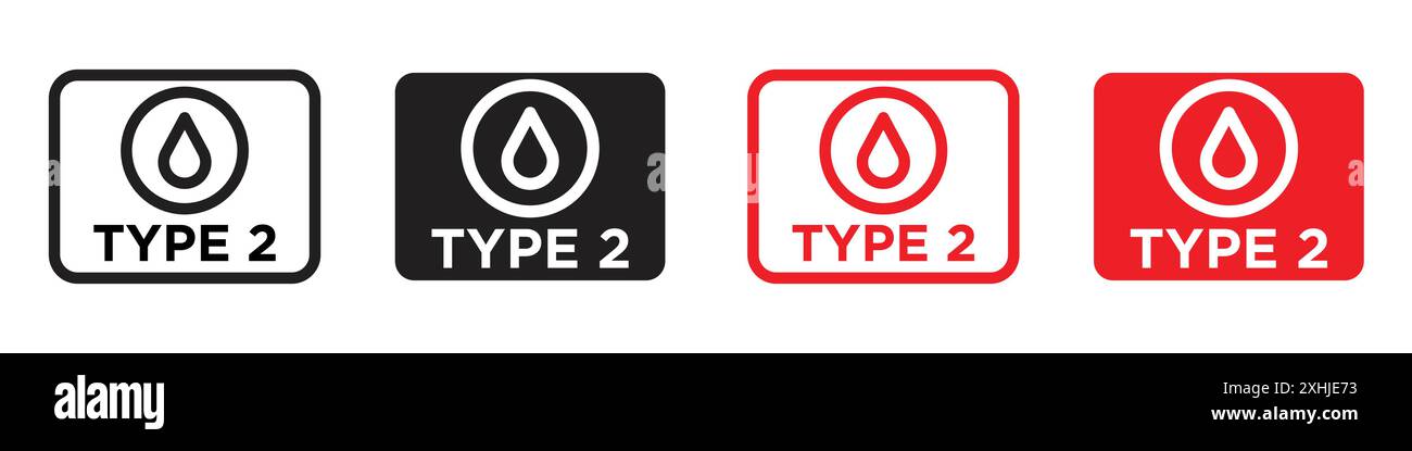 Type 2 diabetes icon Black line art vector in black and white outline ...