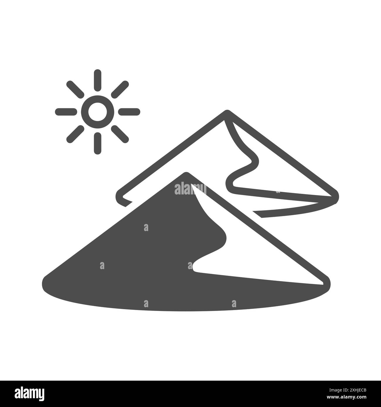 Sand dunes vector isolated icon. Nature sign. Graph symbol for travel ...