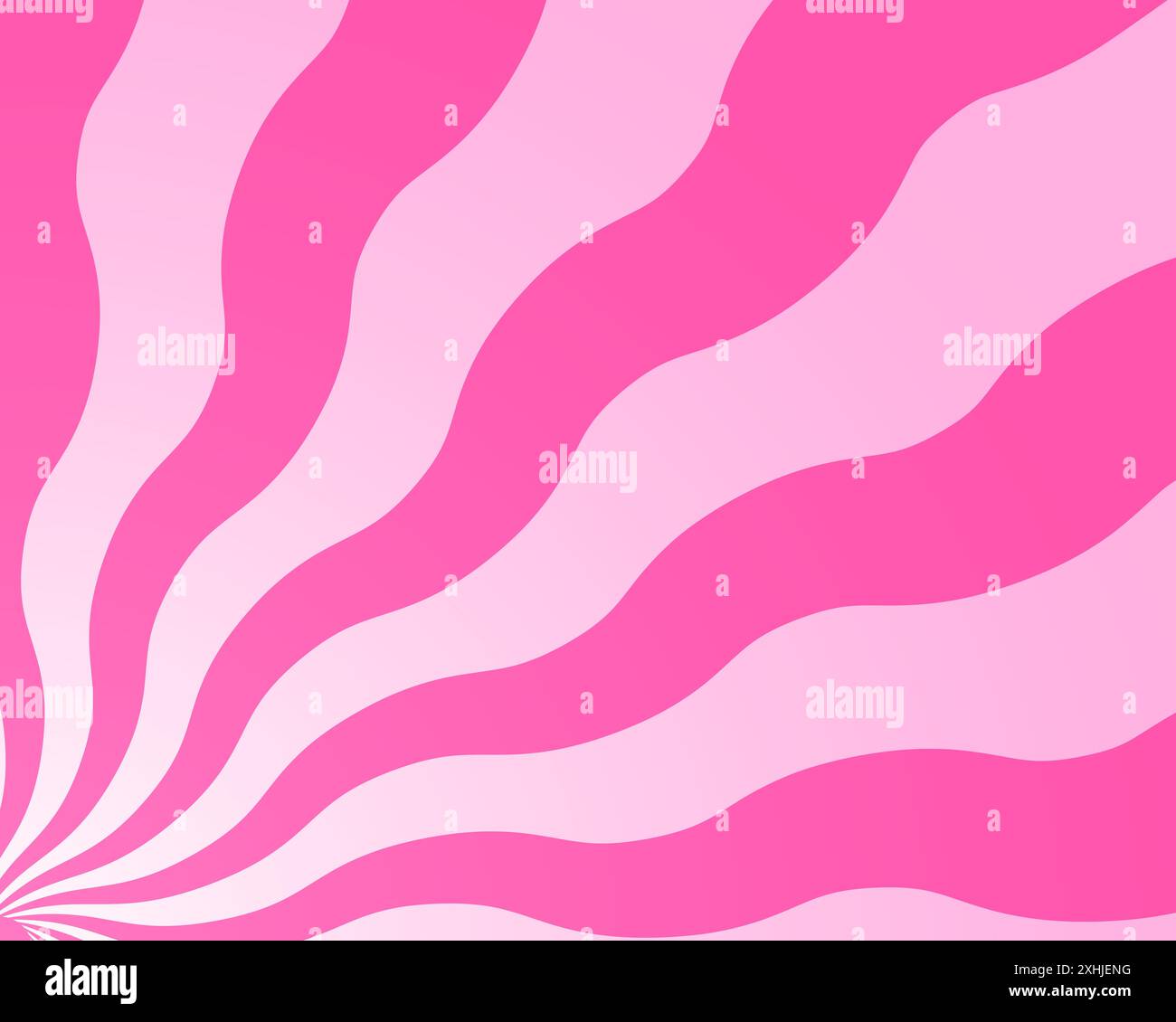 Wavy pink radial stripes corner background. Strawberry lollipop, candy ...