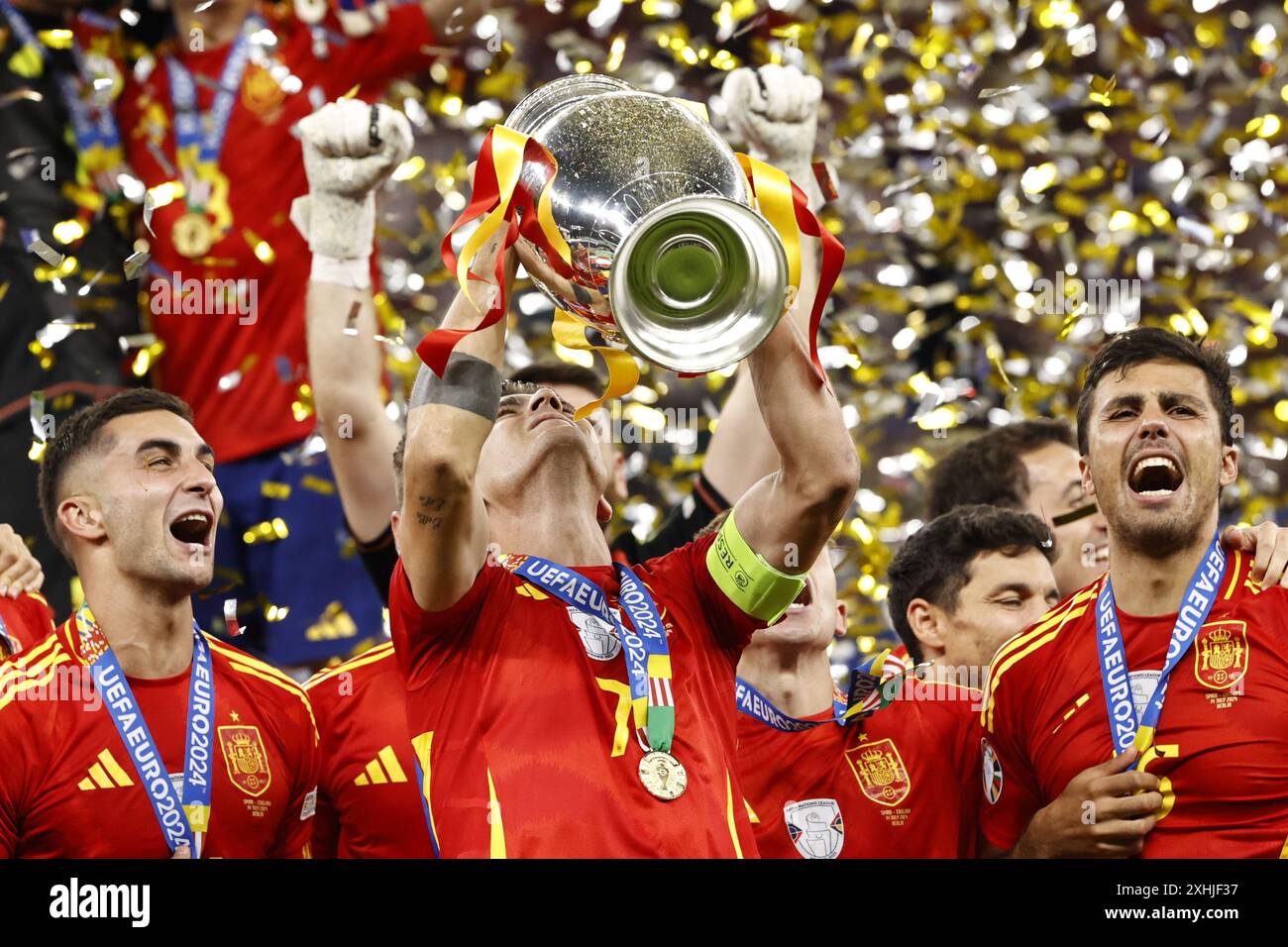 BERLIN - (l-r) Ferran Torres of Spain, Alvaro Morata of Spain with ...