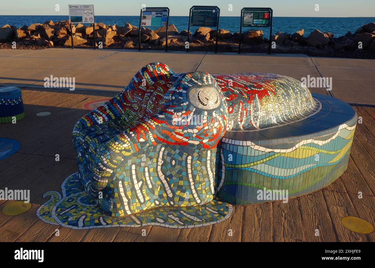Craig the cuttlefish, a mosaic accessible cuttlefish throne sculpture ...