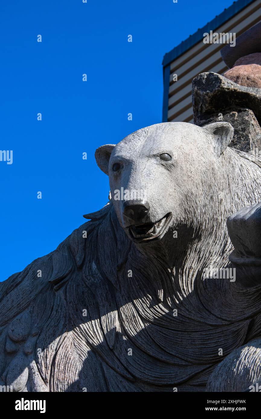 Polar bear sculpture celebrating Inuit culture and reclaiming Inuit homeland at the Four Corners ...