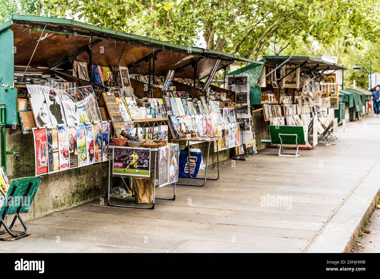 Stalls of bouquinistes, booksellers of used and antiquarian books along ...