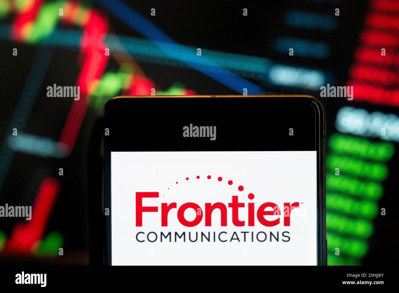 In this photo illustration, the American telecommunications company ...