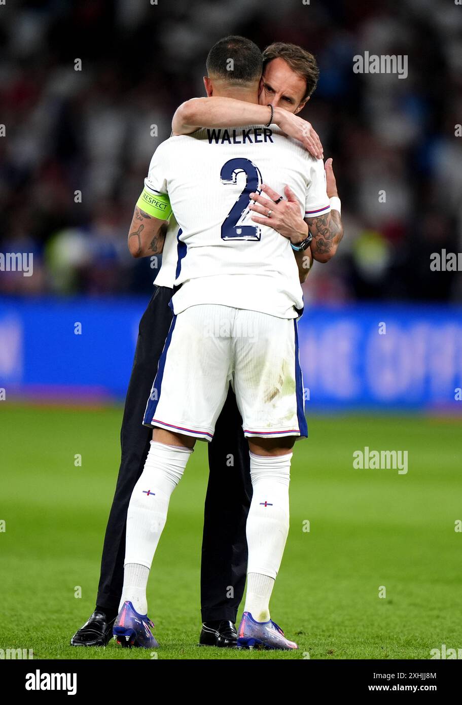 England manager Gareth Southgate consoles Kyle Walker after the UEFA ...