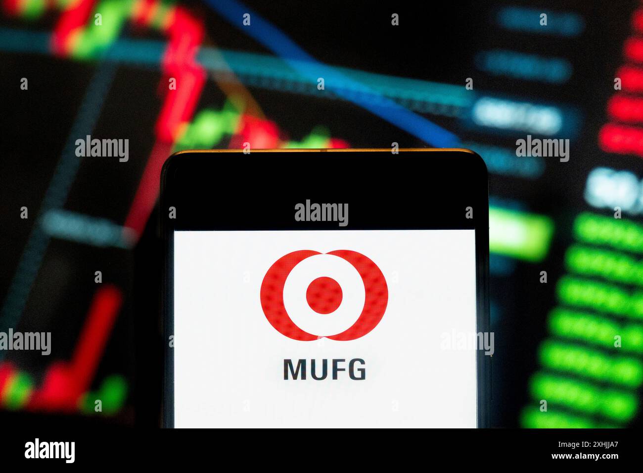 In this photo illustration, the Japanese bank Mitsubishi UFJ Financial ...