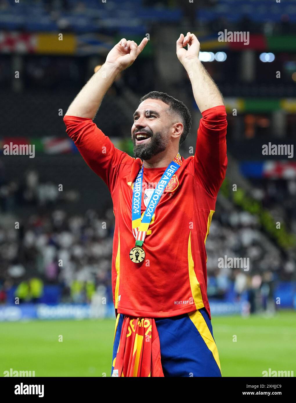 Spain's Daniel Carvajal celebrates after winning the the UEFA Euro 2024 ...