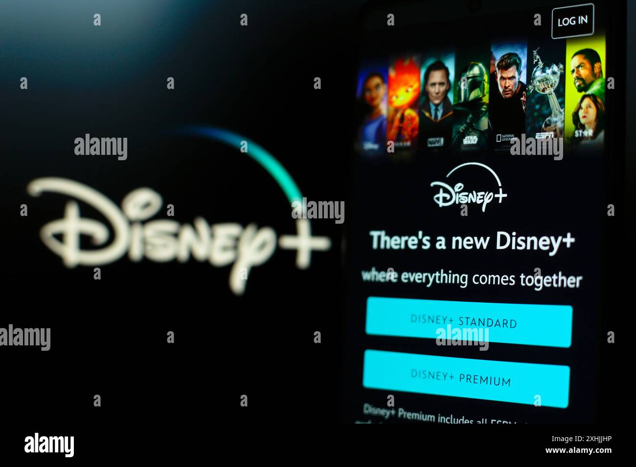 In this photo illustration, the Disney Plus login page is displayed on ...