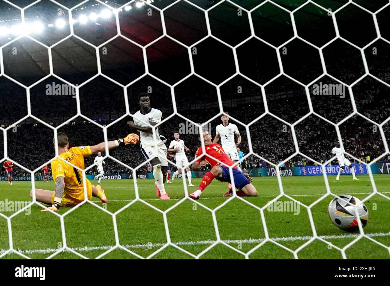 Spain’s Mikel Oyarzabal scores their side's second goal of the game ...
