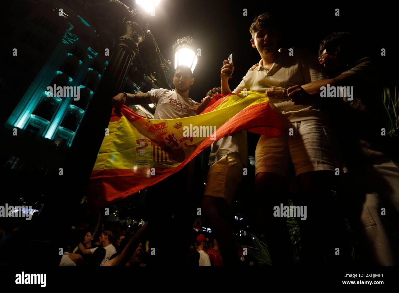 Valencia, Spain. 15rd July, 2024.The crowd celebratesin the streets ...