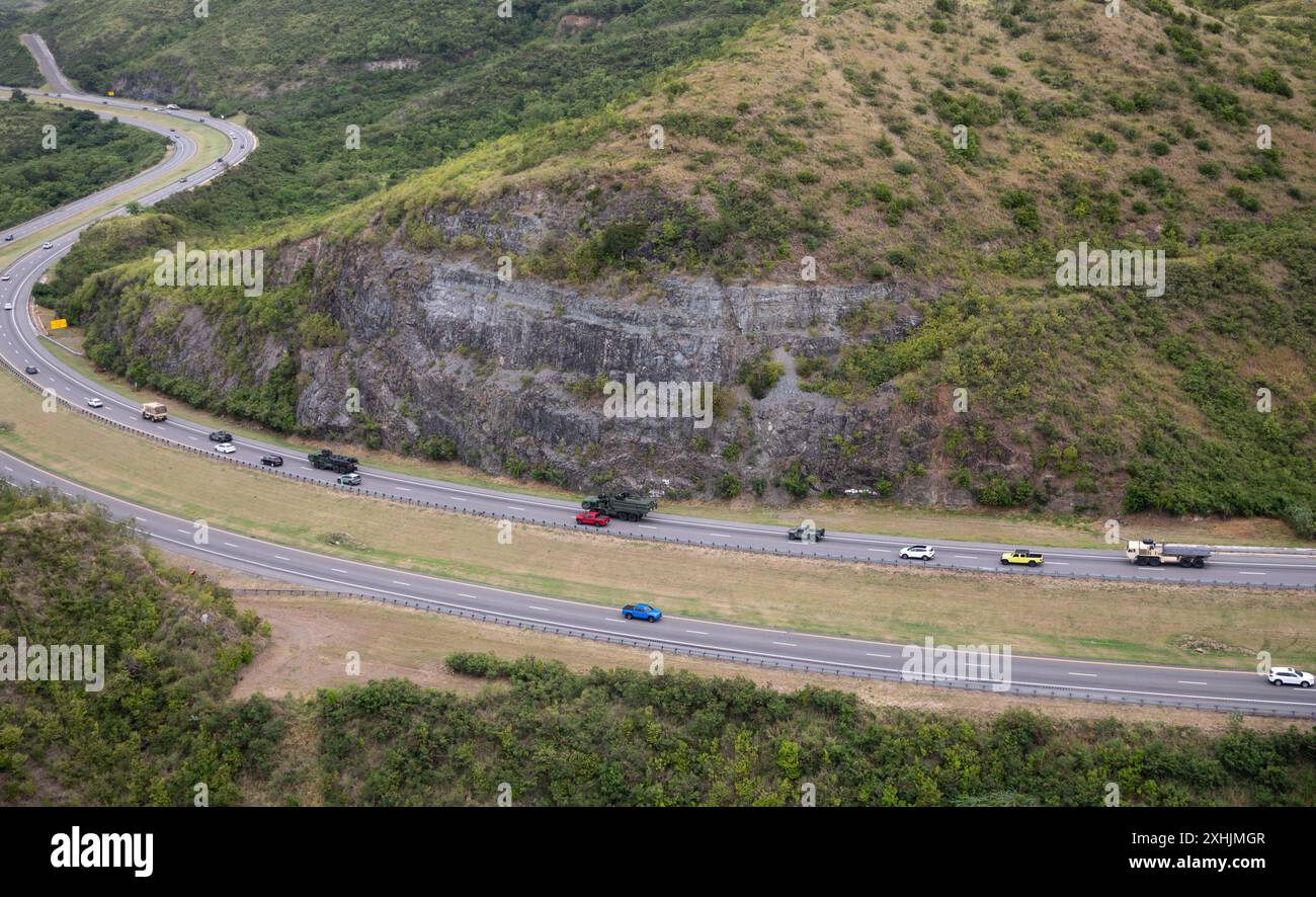 A convoy of vehicles of the 892nd Multi-Role Bridge Company, 190th ...