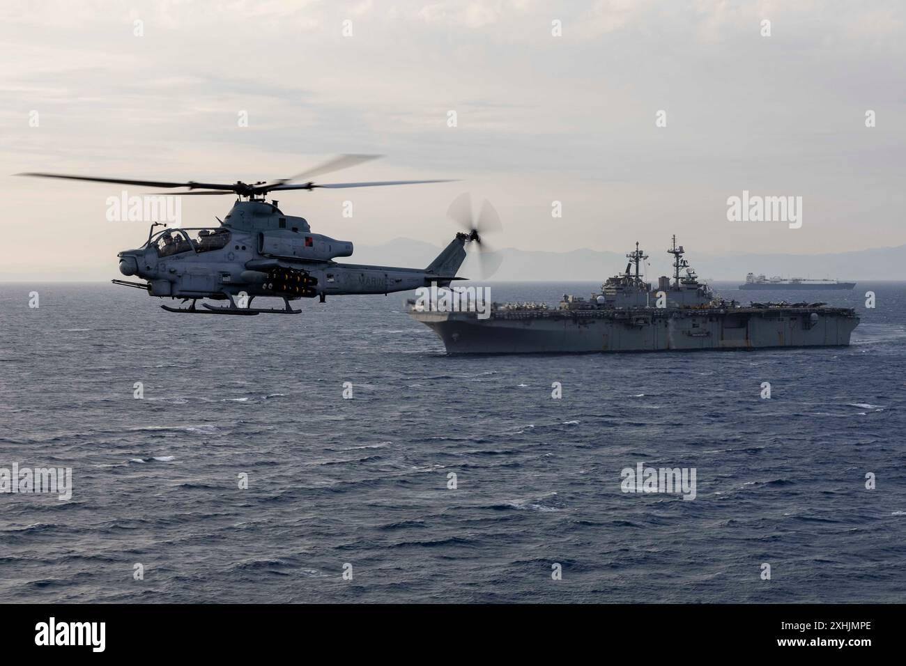 240626-N-XO158-1523 STRAIT OF GIBRALTAR (June, 26, 2024) An AH-1Z Viper ...