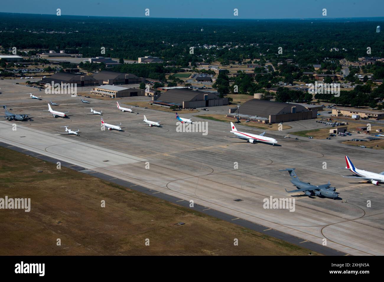 Aircraft belonging to NATO allies and partners sit on the flight line ...