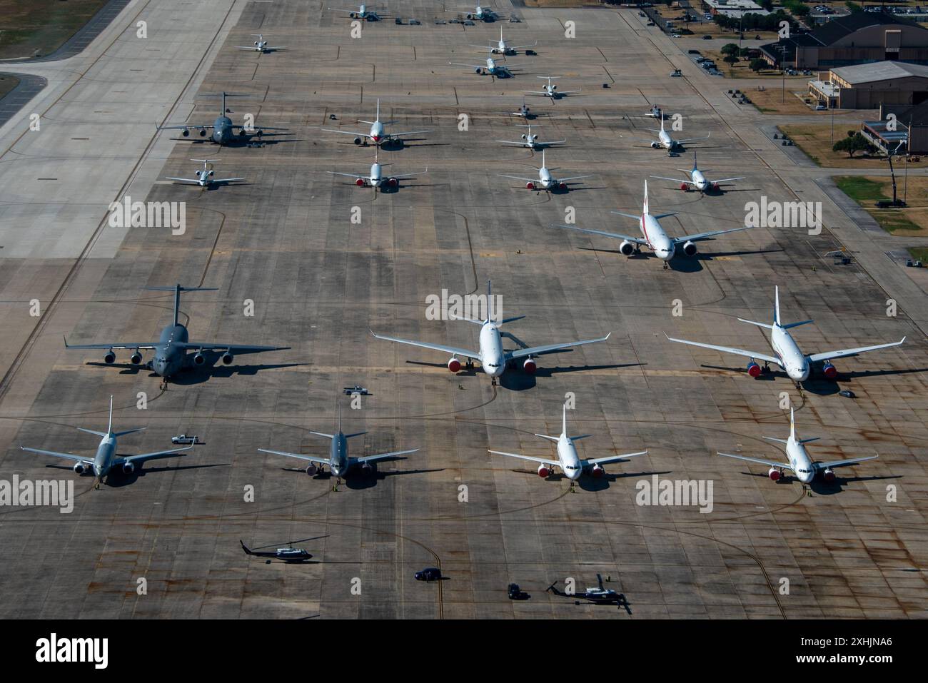 Aircraft belonging to NATO allies and partners sit on the flight line ...