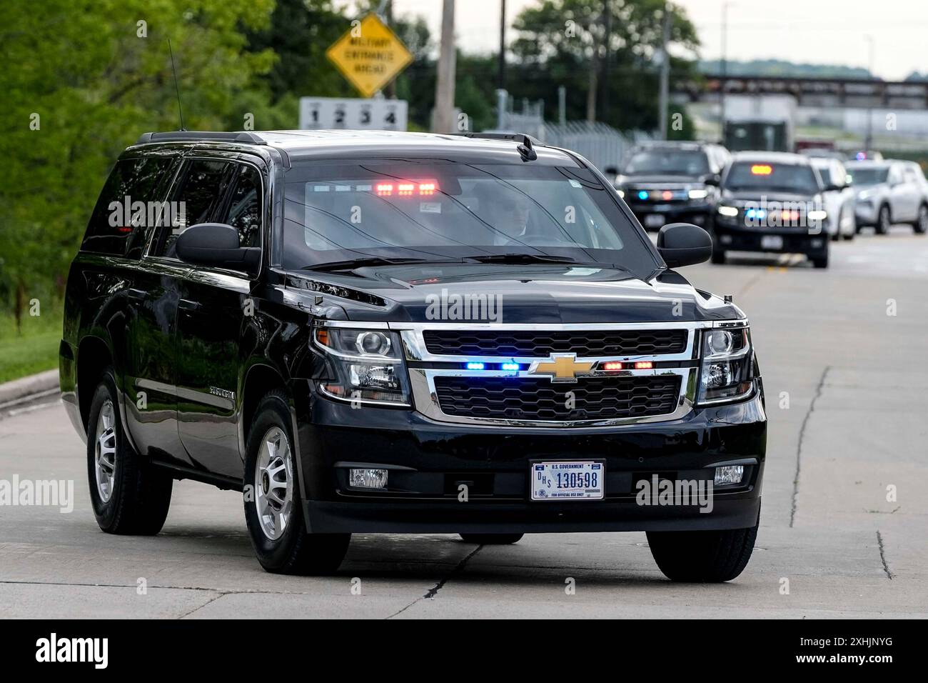 The motorcade of former President Donald Trump departs the Milwaukee ...