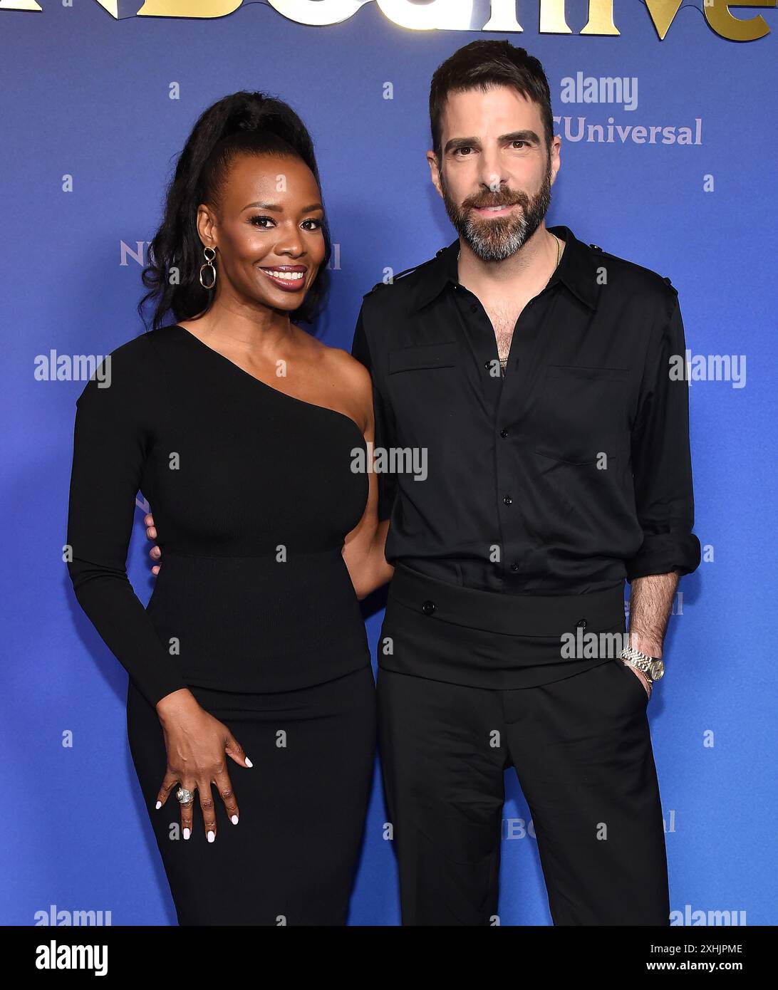 Pasadena, USA. 14th July, 2024. Tamberia Perry and Zachary Quinto ...