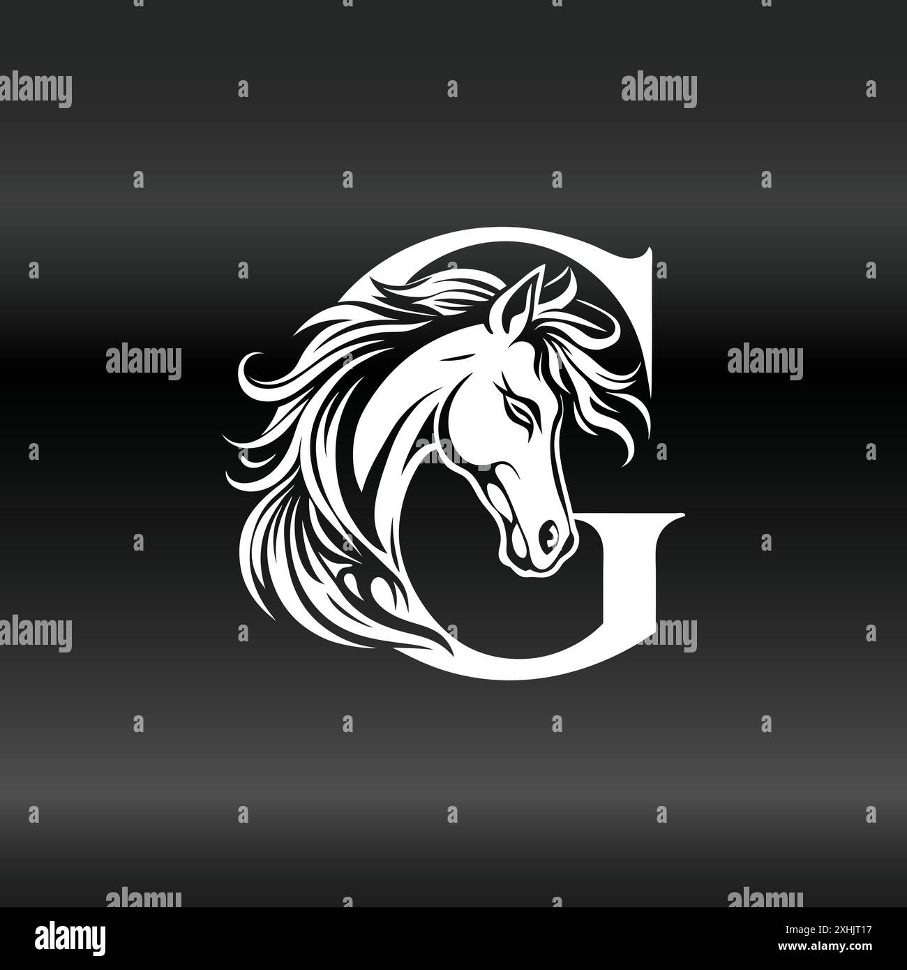letter G Horse's head luxury logo and icon vector illustration template ...