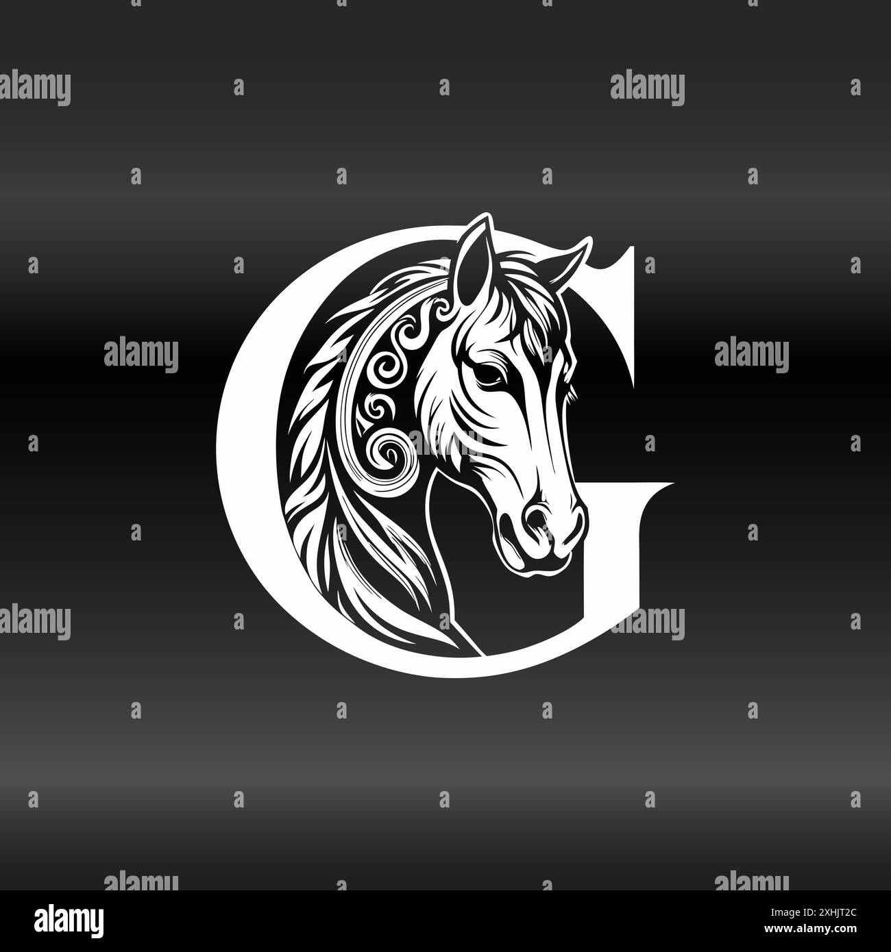 letter G Horse's head luxury logo and icon vector illustration template ...