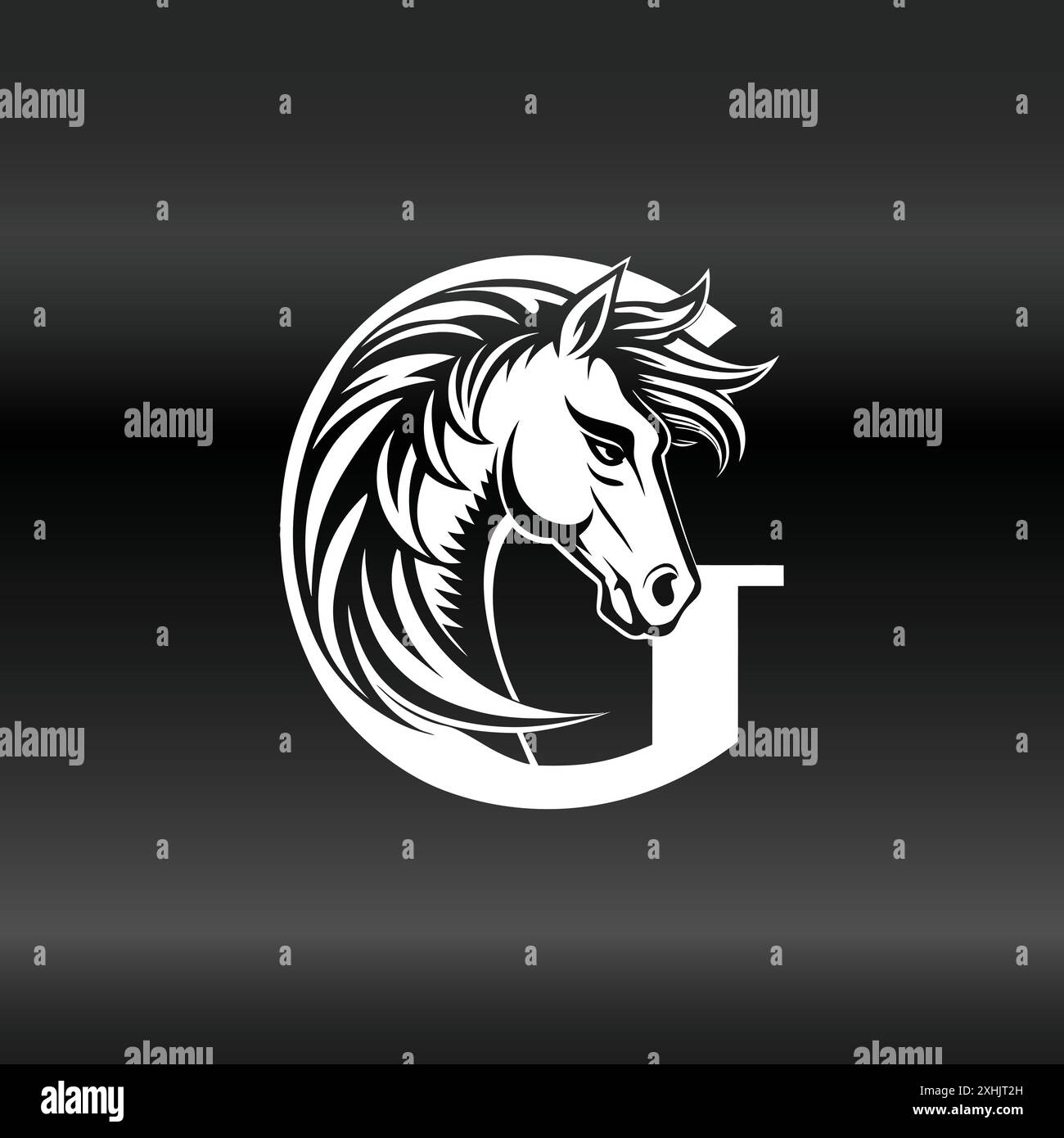 letter G Horse's head luxury logo and icon vector illustration template ...