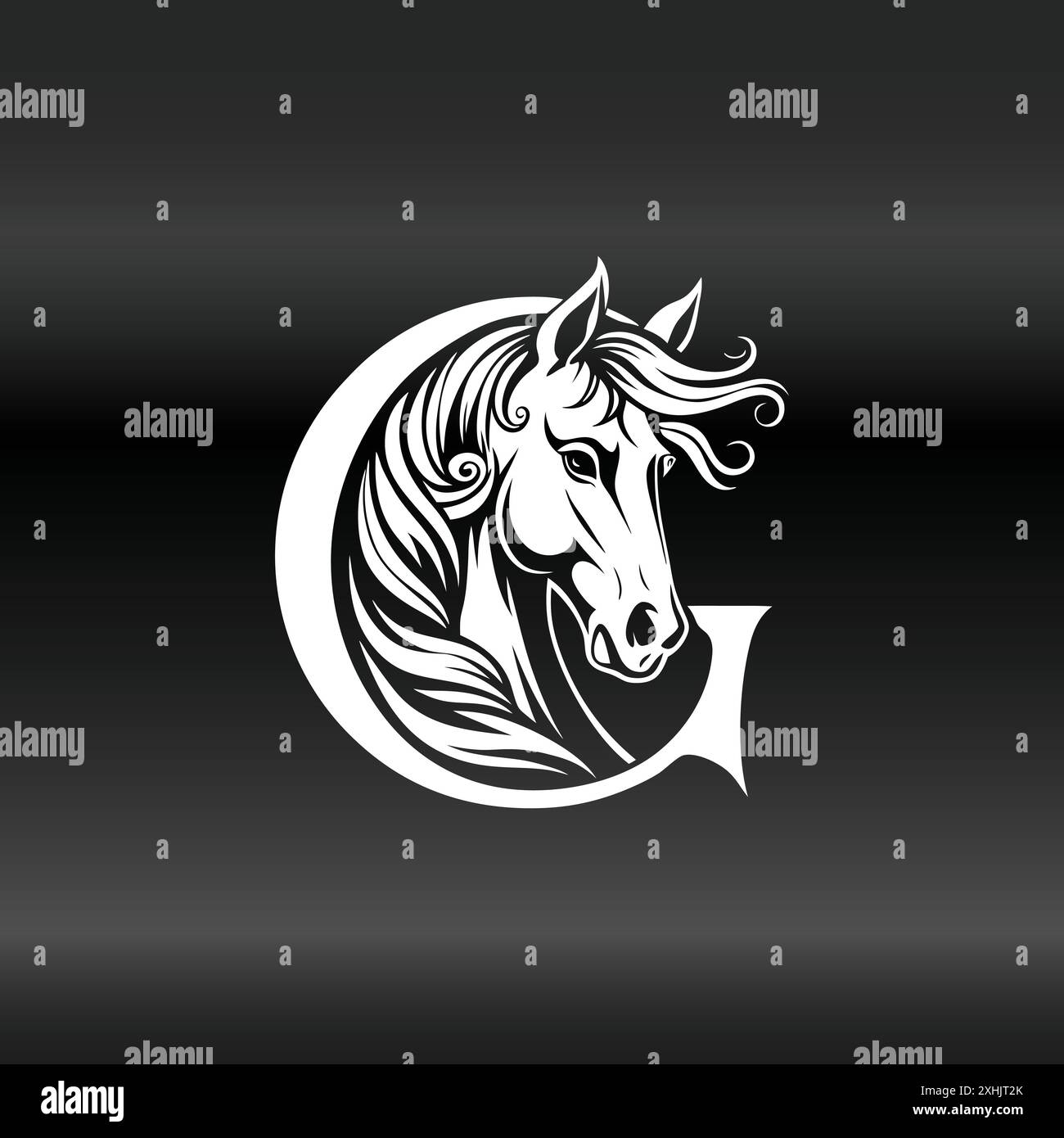 letter G Horse's head luxury logo and icon vector illustration template ...