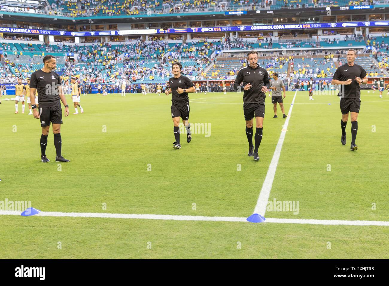Miami, United States. 14th July, 2024. The Brazilian referee trio led ...