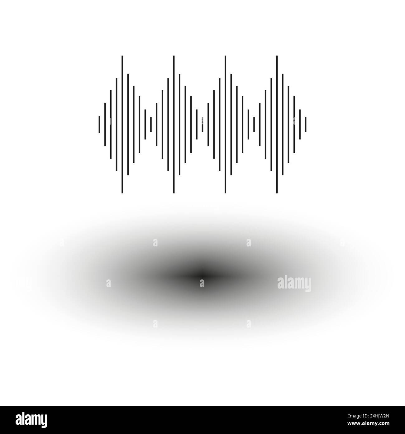 Sound wave icon. Audio frequency lines. Vector illustration. Black ...