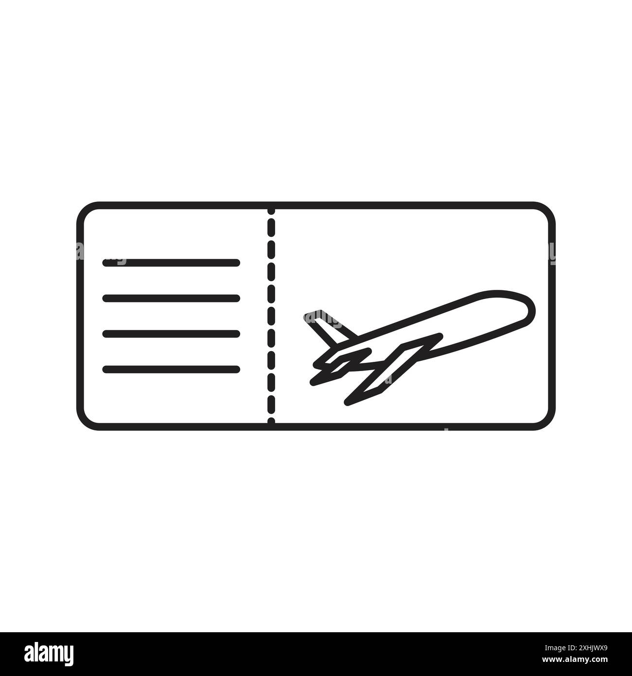 Air tickets icon Black line art vector in black and white outline set ...