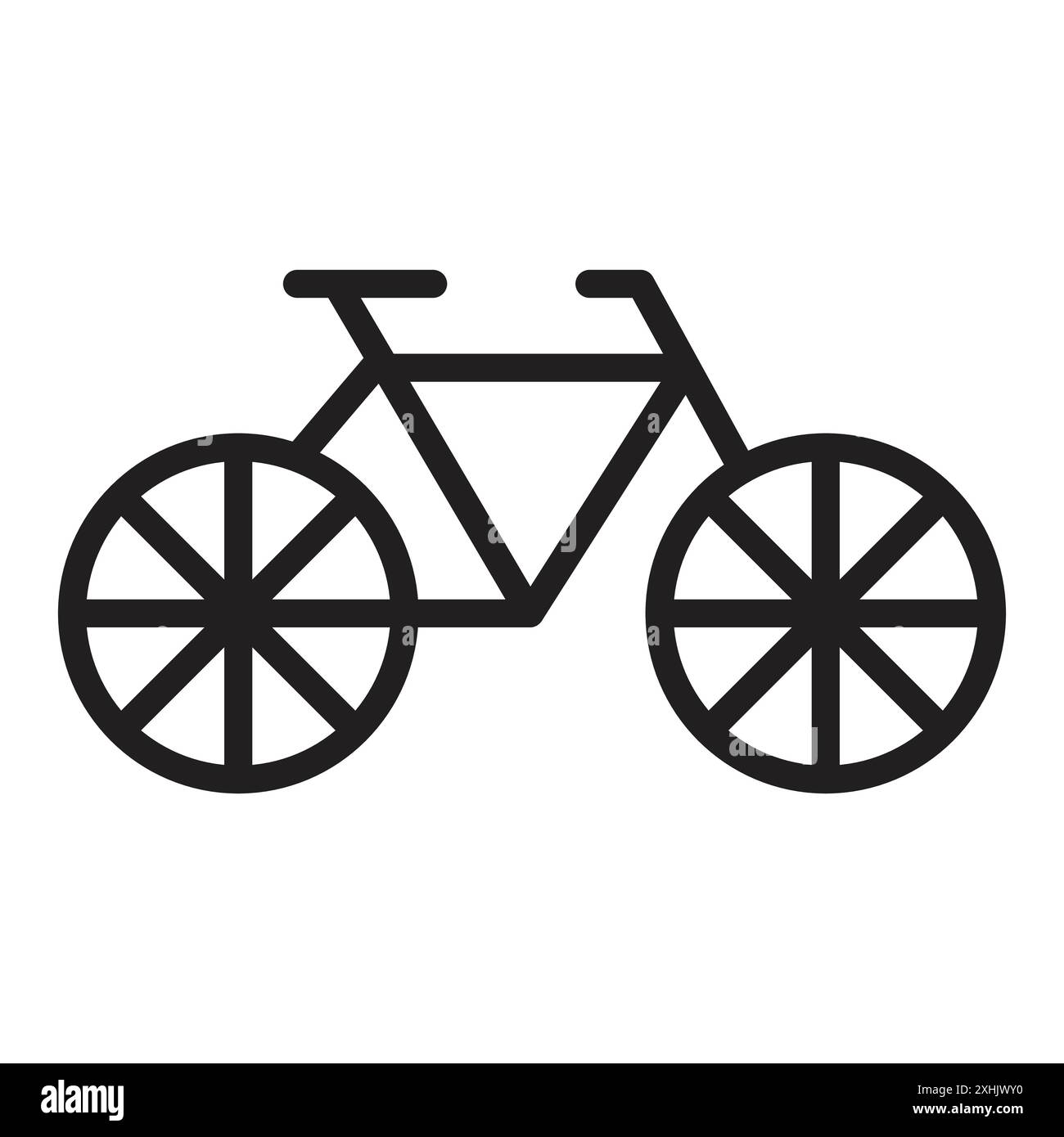 Bicycle icon Black line art vector in black and white outline set ...