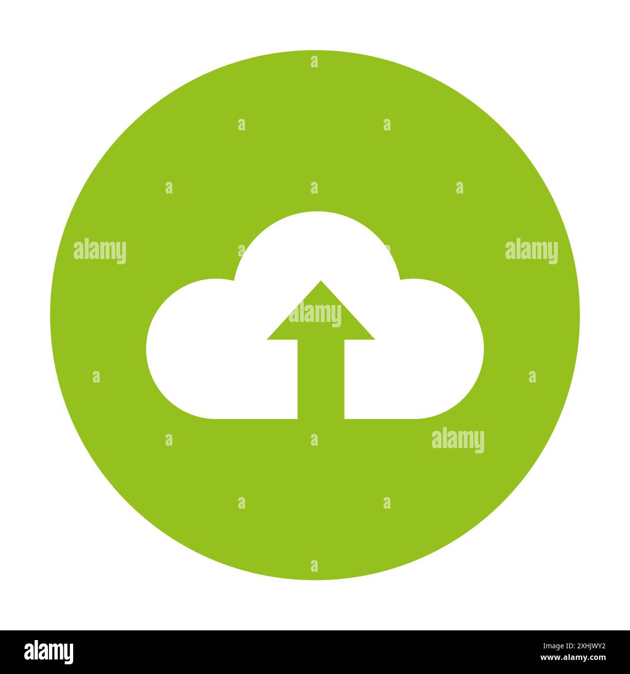 Cloud upload icon. Green background. White arrow. Vector symbol Stock Vector Image & Art - Alamy