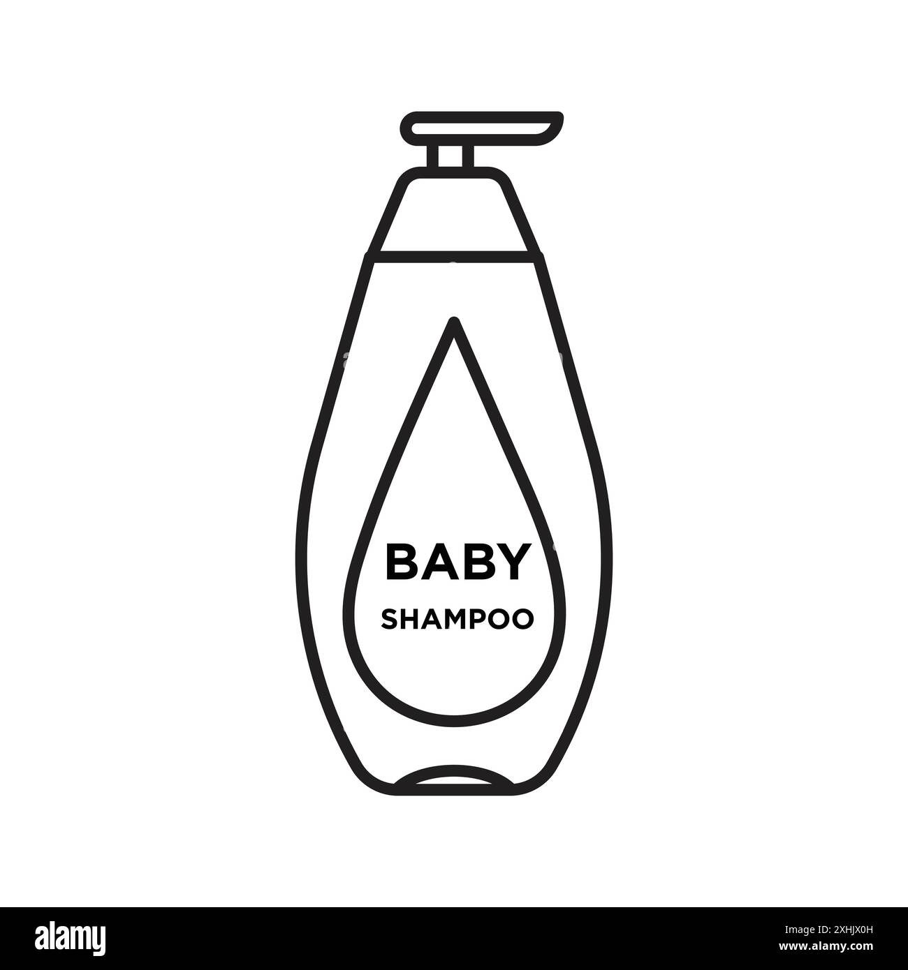Baby shampoo icon Black line art vector in black and white outline set ...