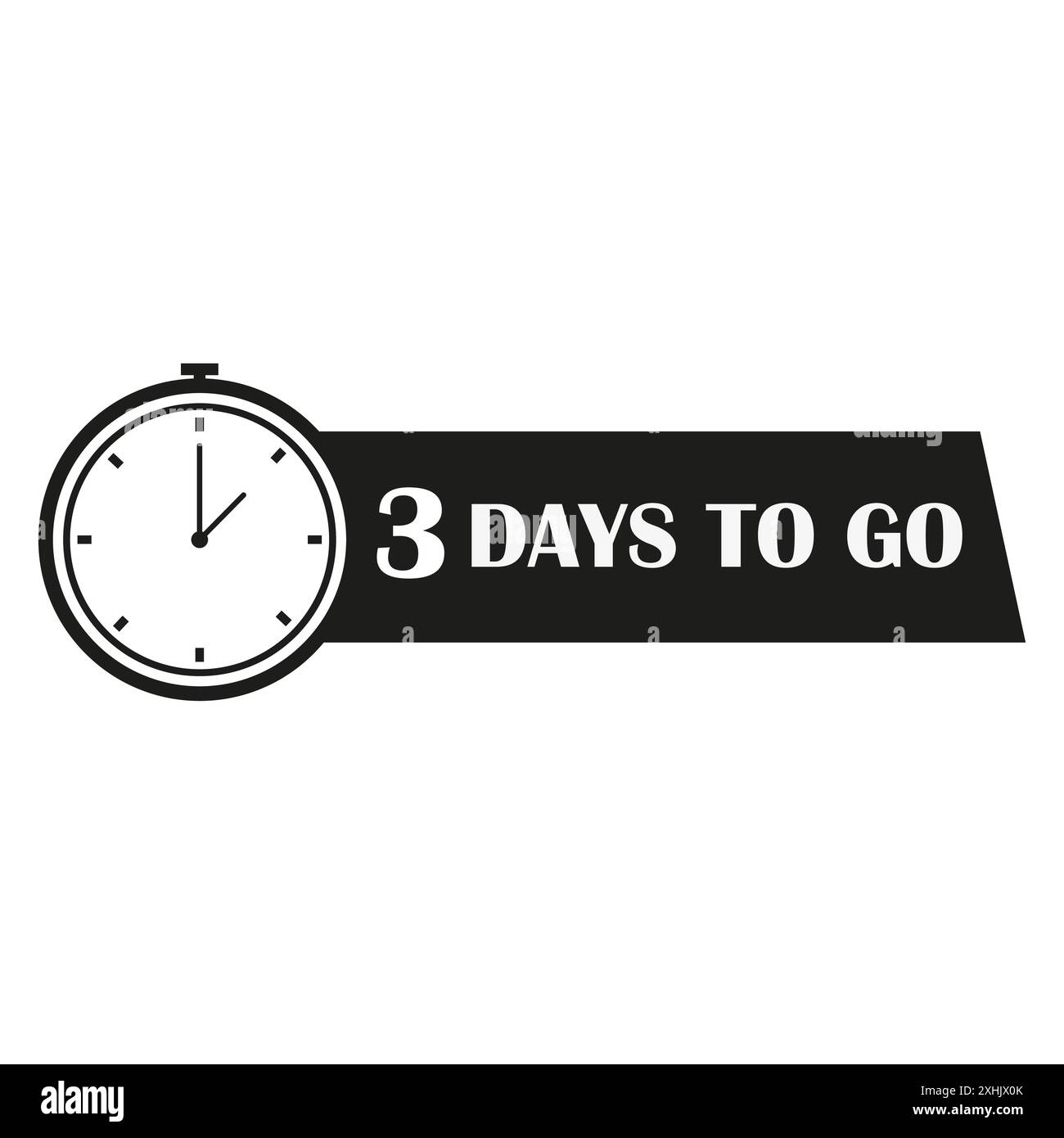 Countdown timer icon. 3 days to go. Three days remaining. Vector illustration Stock Vector Image ...