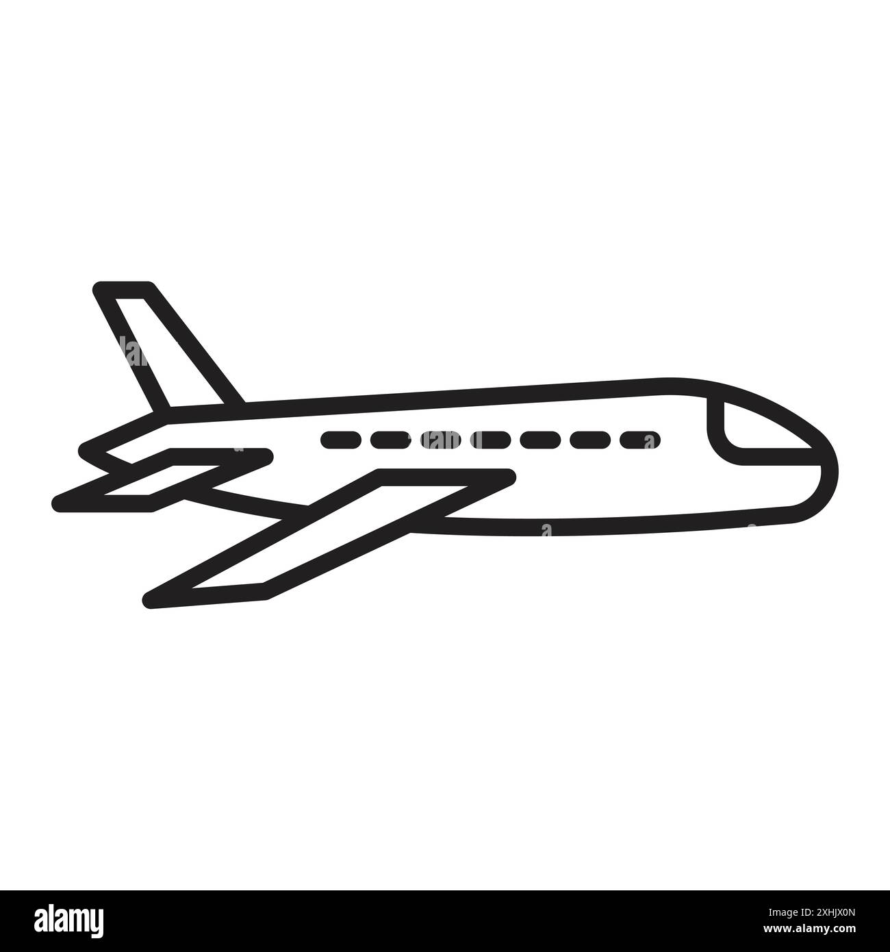 Airplane icon Black line art vector in black and white outline set ...
