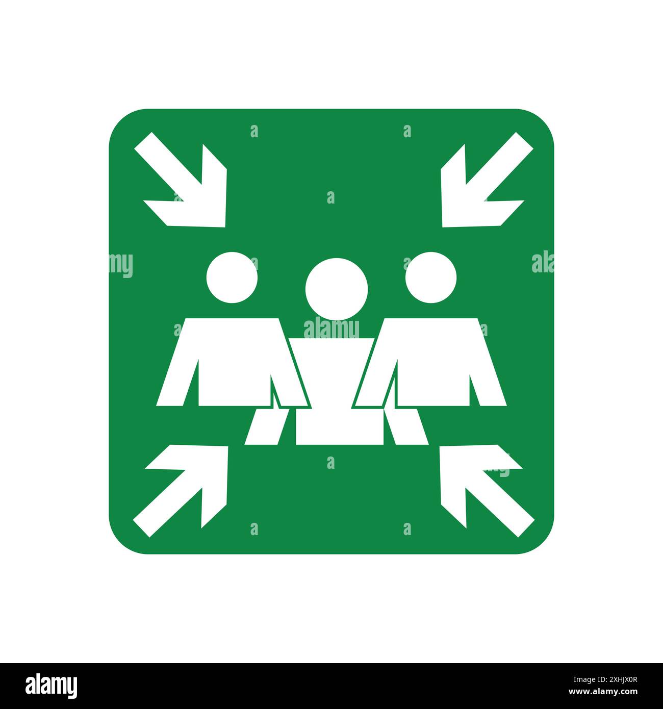 Assembly point icon Black line art vector in black and white outline ...