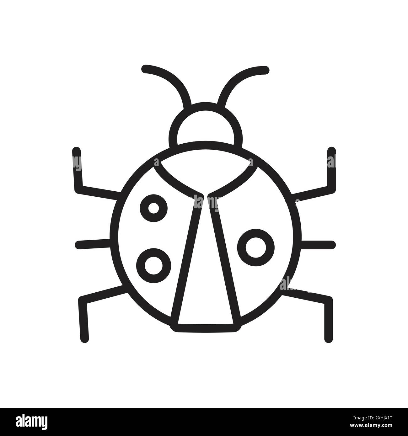 Bug icon Black line art vector in black and white outline set ...