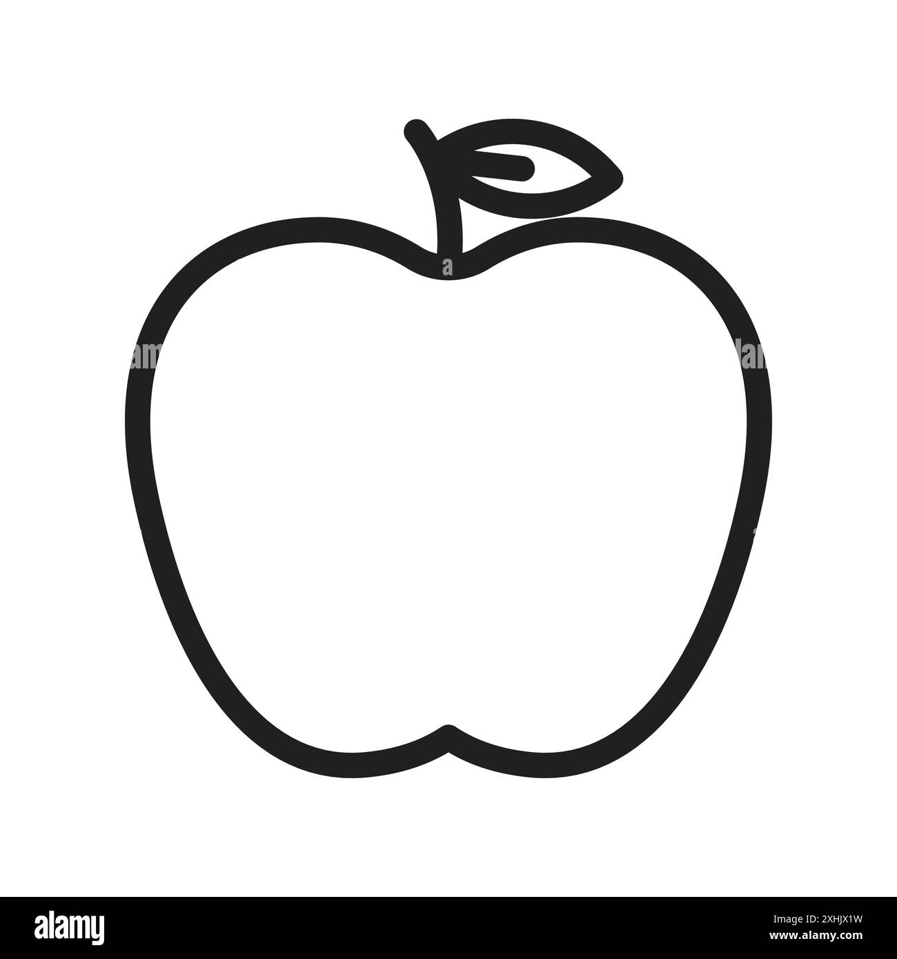 Apple icon Black line art vector in black and white outline set ...