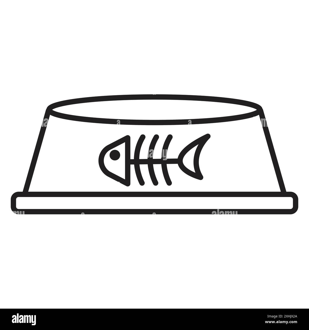 Cat food icon Black line art vector in black and white outline set collection sign Stock Vector ...
